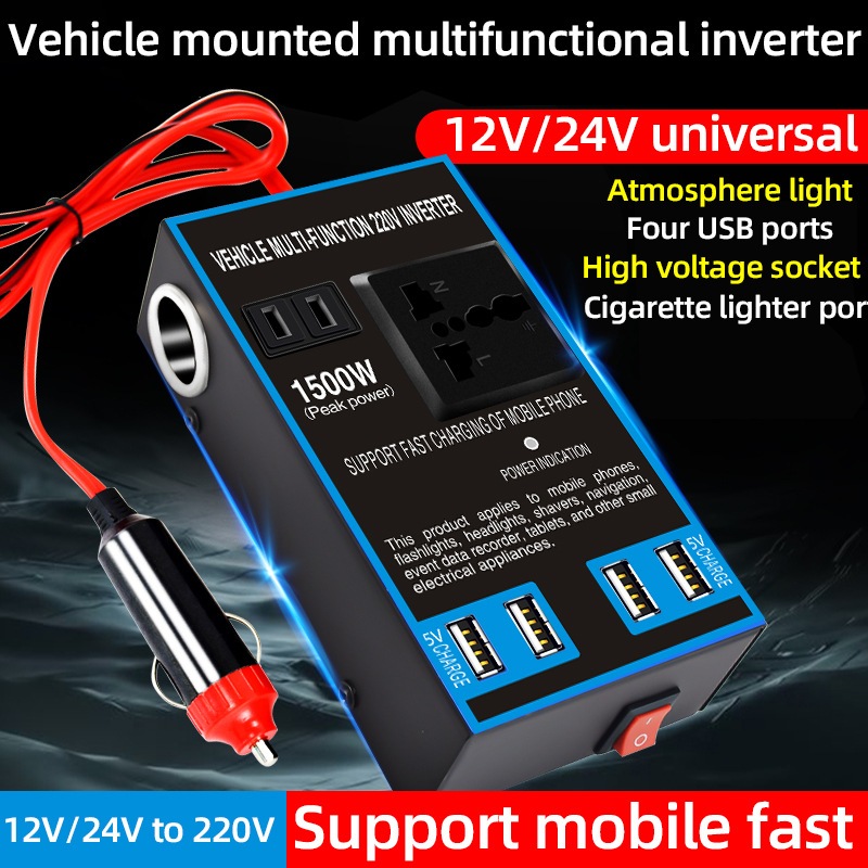 Car Inverter 12V 24V to 220V Power Converter Car Power Inverter Truck ...