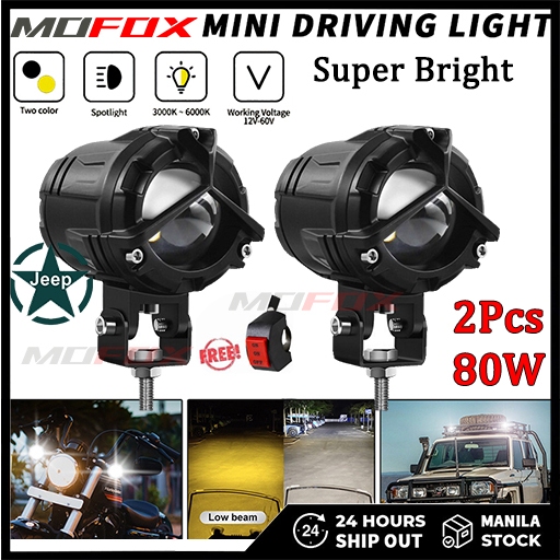 MOFOX 1Pair ZX1 Giant Eye Mini Driving Light MDL Motorcycle Auxiliary ...
