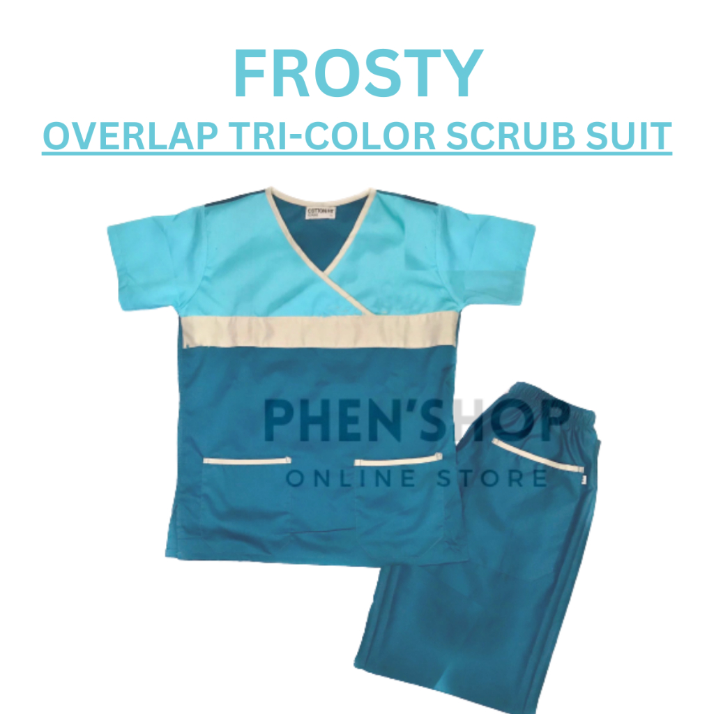 SCRUB SUIT SET OVERLAP TRI-COLOR (FROTSY) | Shopee Philippines
