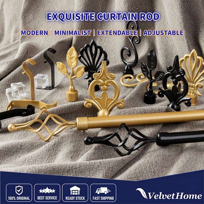 Extendable Adjustable Spiral Modern Curtain Rod 3/4 Thick Set free With ...