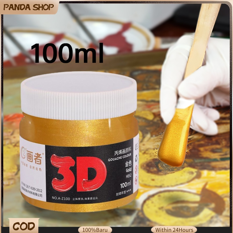 100ml 24K Gold Acrylic Paint Metallic Acrylic Painting Non-toxic DIY ...