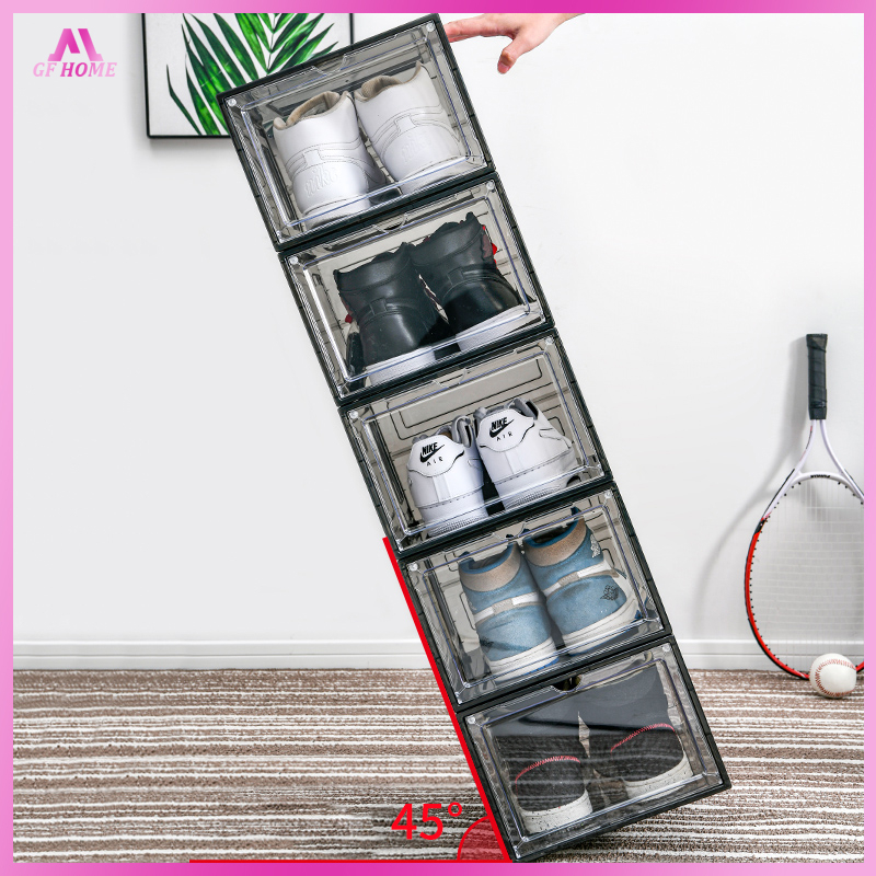 Candy Shoe Box Storage Organizer Heavy Duty Plastic Case Shoes Rack ...
