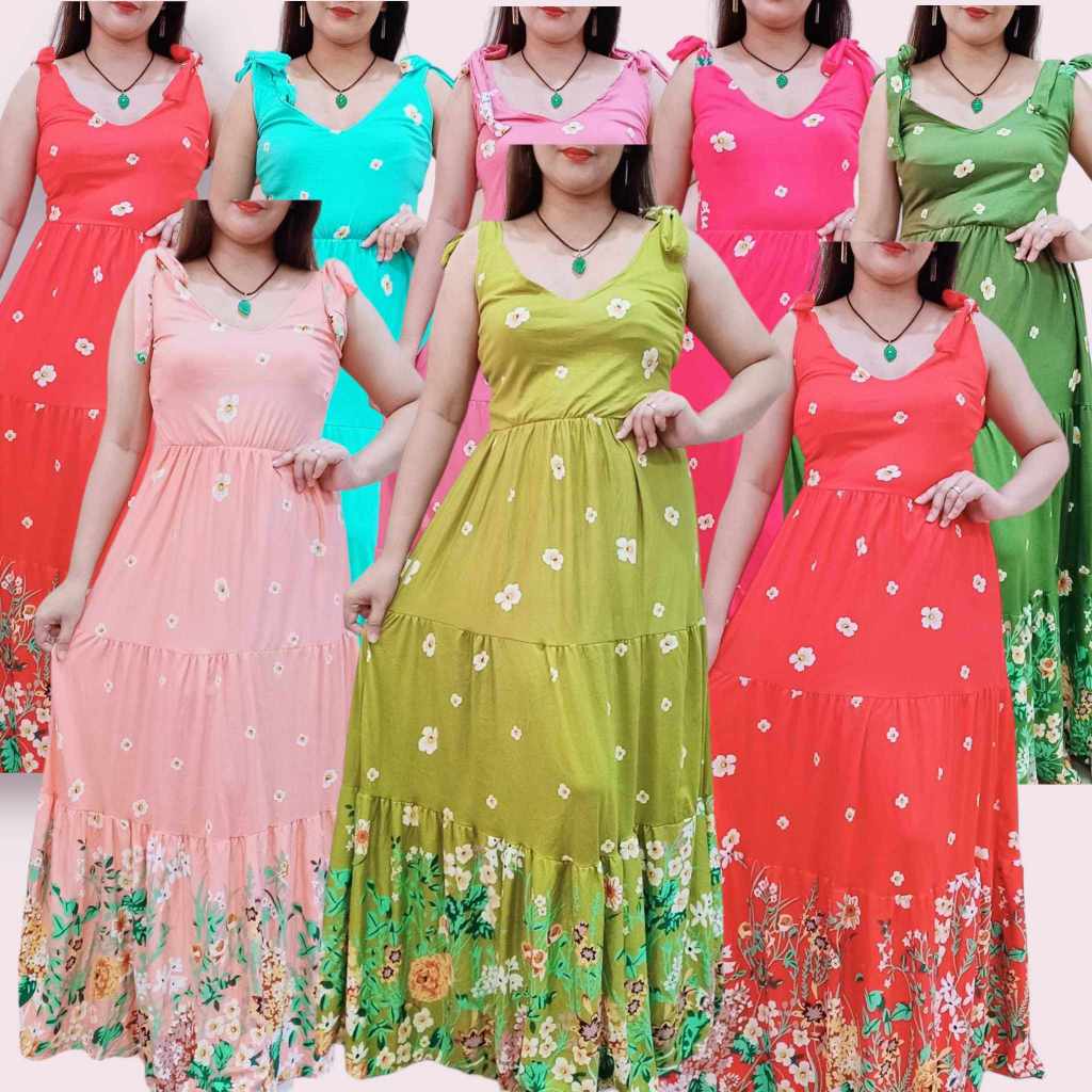 Louisse Self Tie Shoulder Maxi Dress Summer Senepa | Shopee Philippines