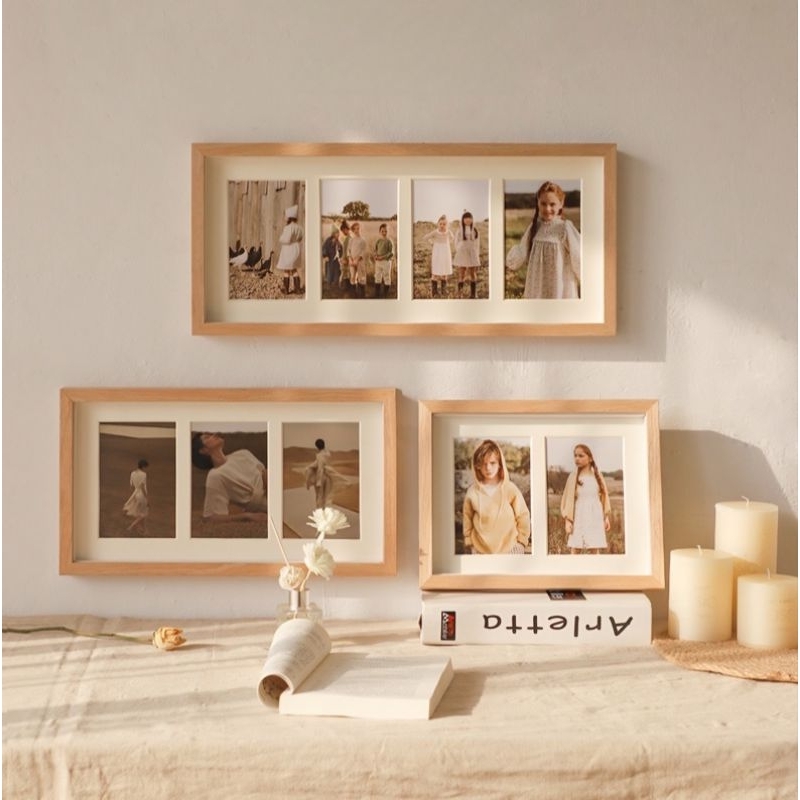 Multiple Minimalist Rustic Wooden Picture Photo Frame Wall & Desktop ...