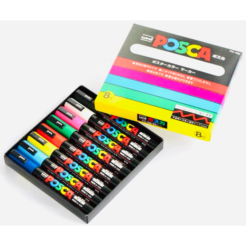 JAPAN🇯🇵 UNI POSCA Markers Set of 8 Colours (PC-3M) | Shopee Philippines