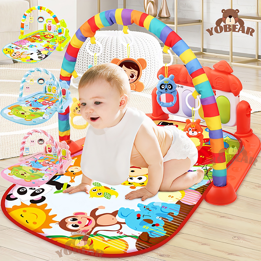 Baby Music Piano Keyboard Play Rack Kids Early Education Gym Crawling ...