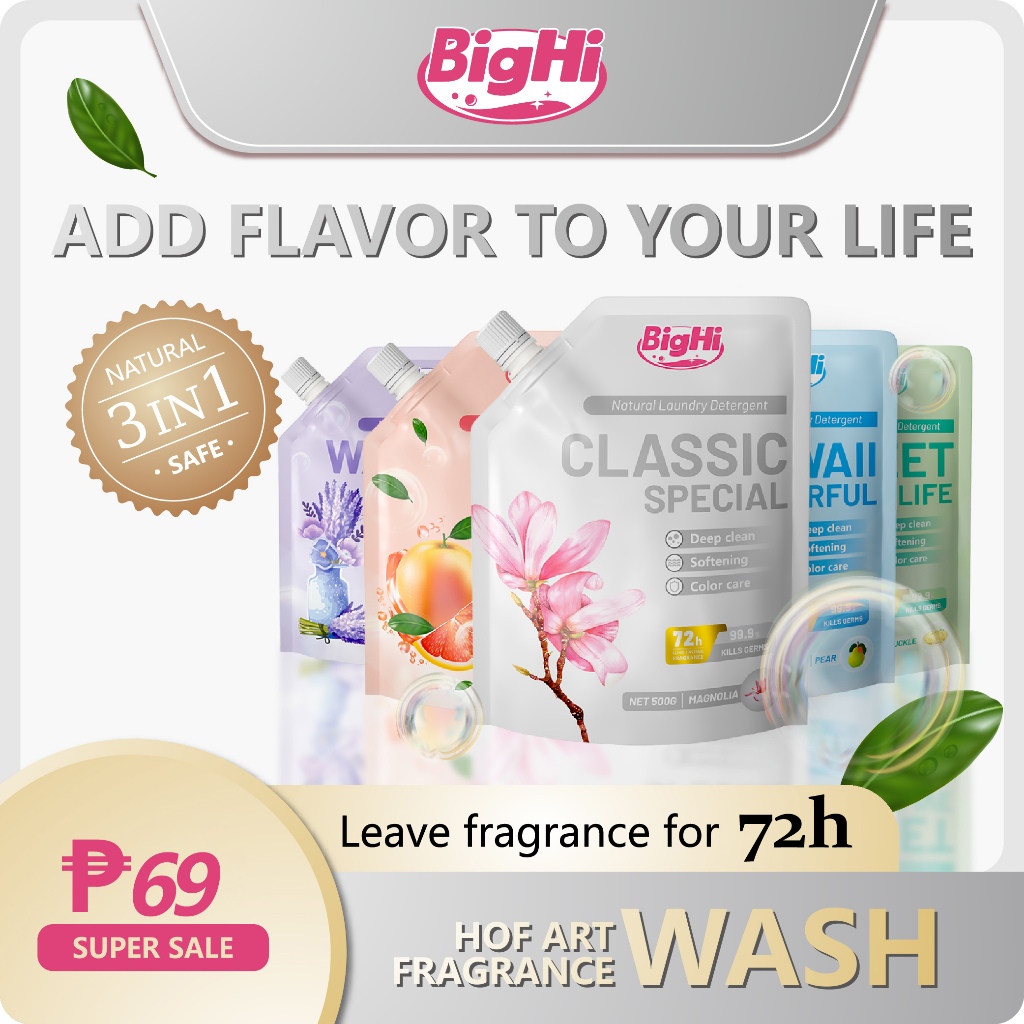 Laundry Liquid Detergent BigHi 500g Natural Classic Special Scent washing 3in1 detergent ...