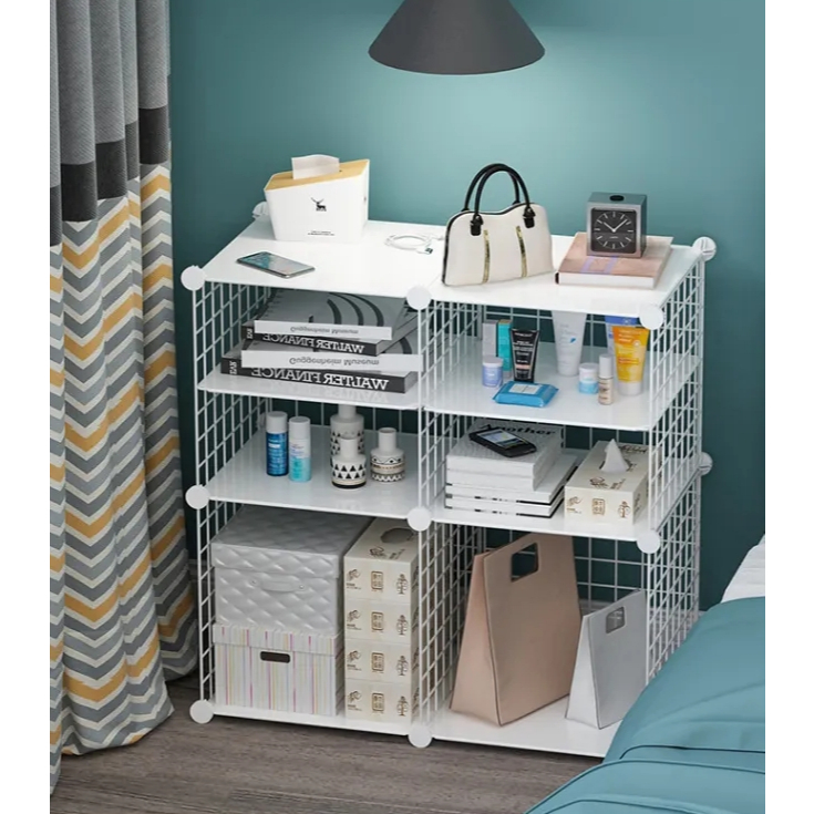 Lighting8 Wire Cube Mesh Storage Metal Grids Shelves Units Storage Bins ...