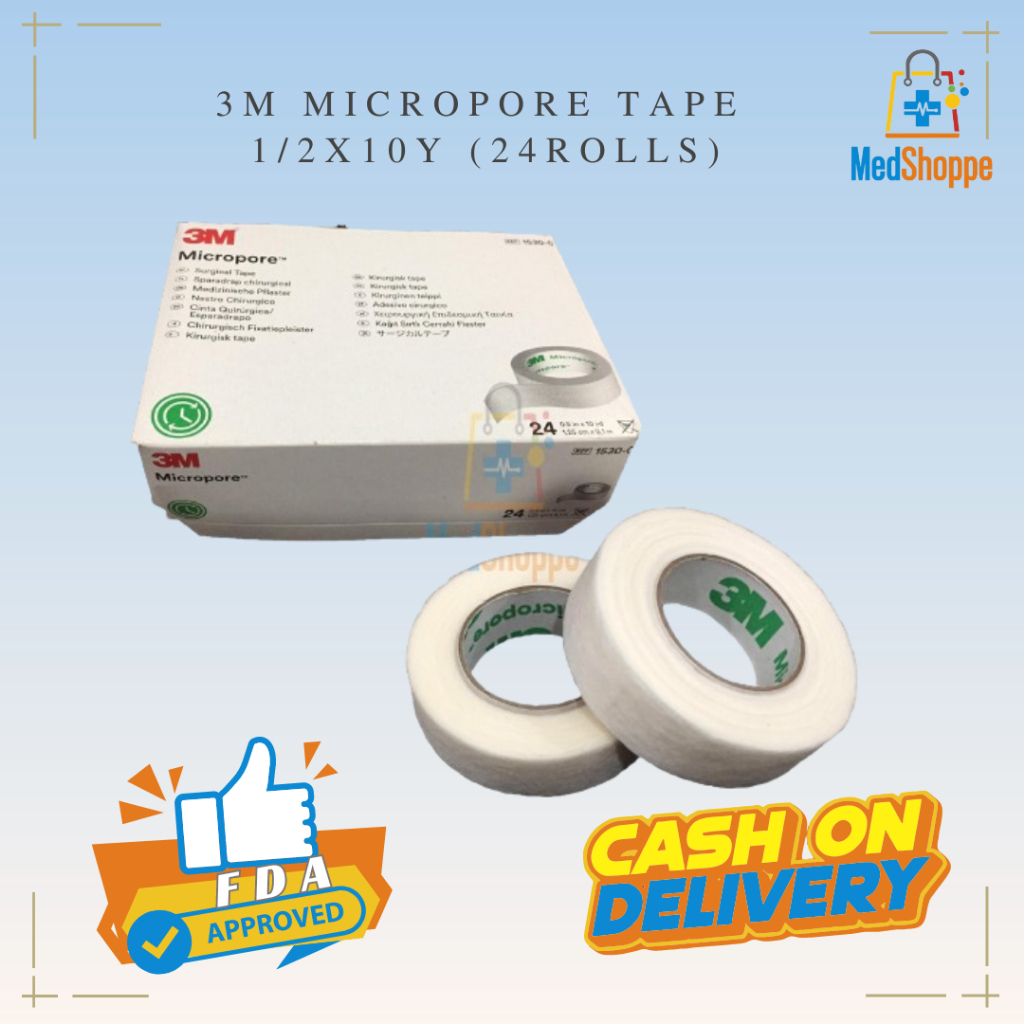 3M MICROPORE TAPE 1/2x10y (24ROLLS) | Shopee Philippines