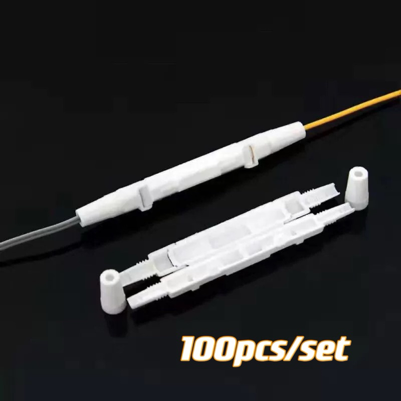 100Pcs Fusion Tube Cover Fiber Optic Fusion Protection Round Case (45 ...