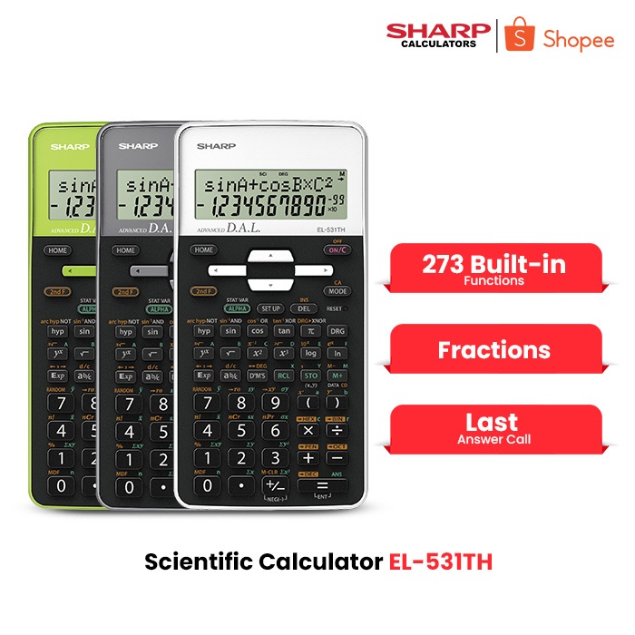 Sharp Scientific Calculators 273 Functions EL-531TH | Shopee Philippines