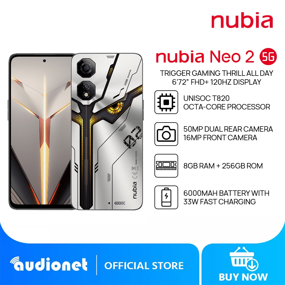 Nubia Neo 2 5G Smartphone | 8GB+256GB | Unisoc T820 | 6.72” FHD+ 120Hz Display | 6000mAh Battery ...