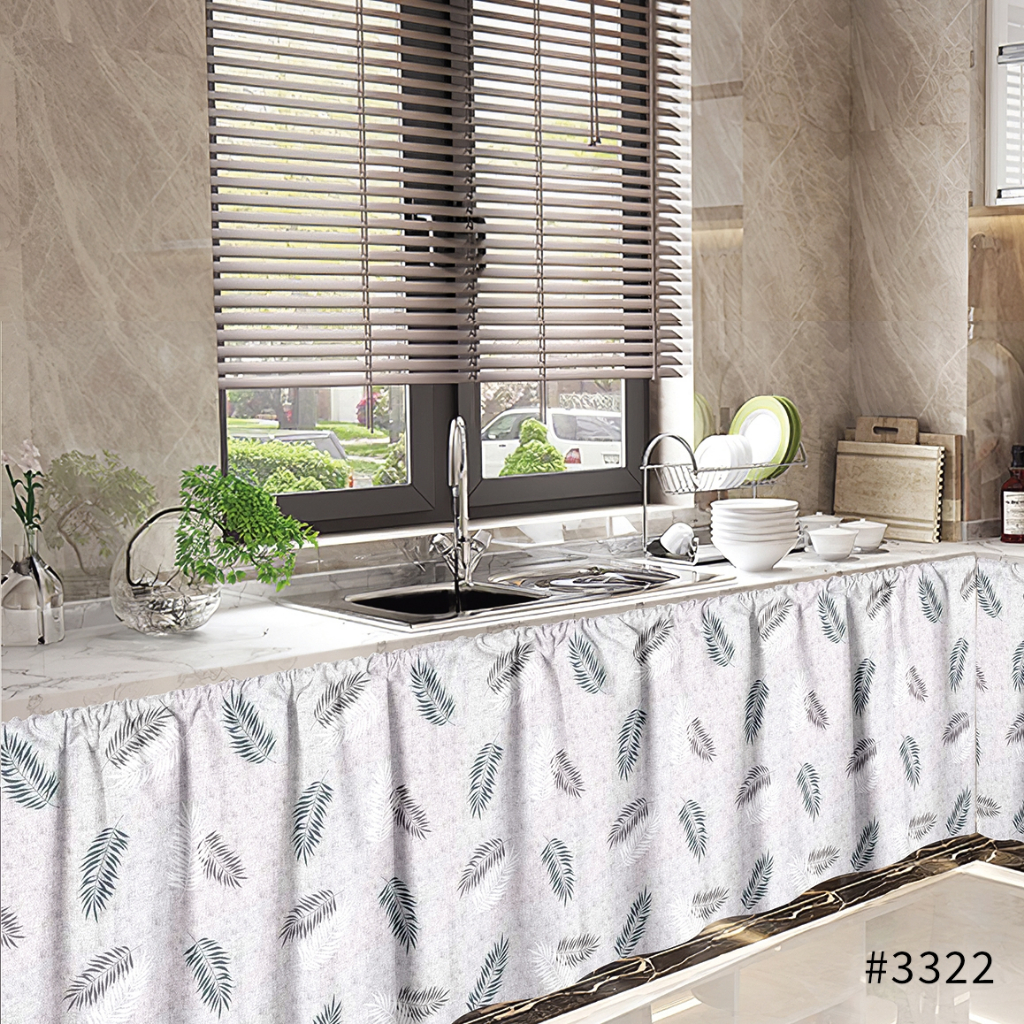 New kitchen curtain 100 x 70cm lababo cabinet blocking short curtain ...