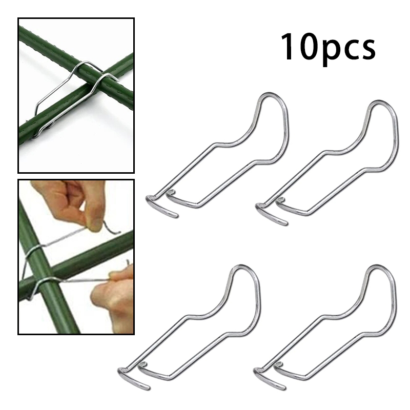 10pcs Greenhouse Pipe Spring Clip Climbing Pipe Support Fixing Clip ...