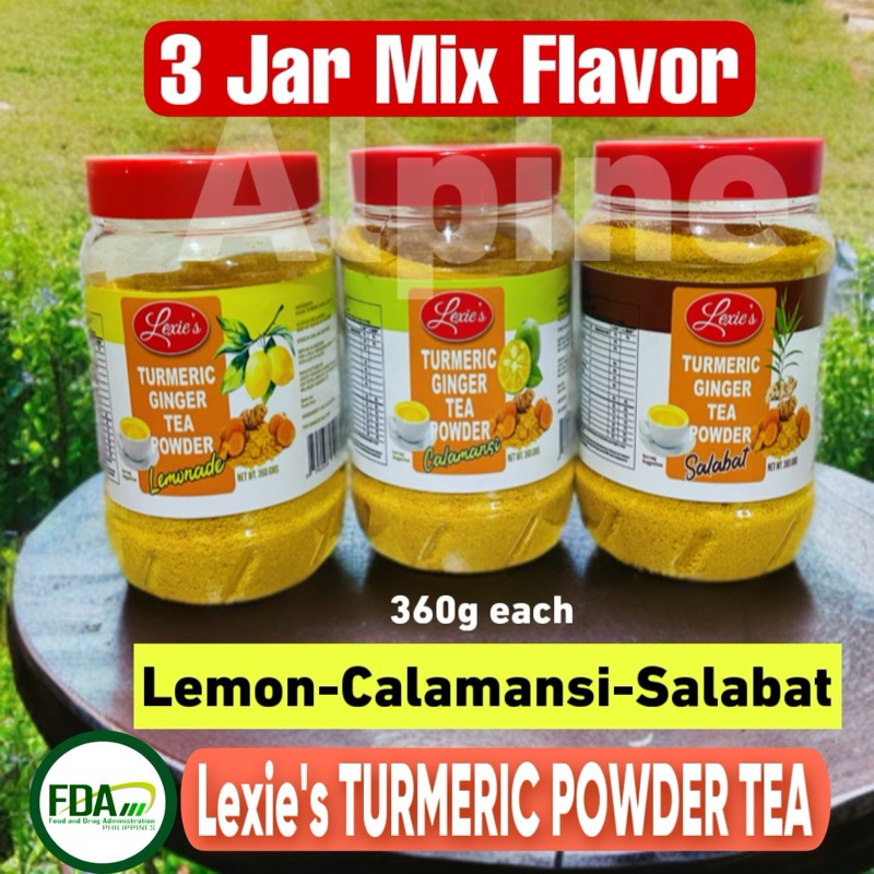 Lexie’s Turmeric Ginger Tea Powder 3 Flavor Combo (Lemonade-Calamansi ...