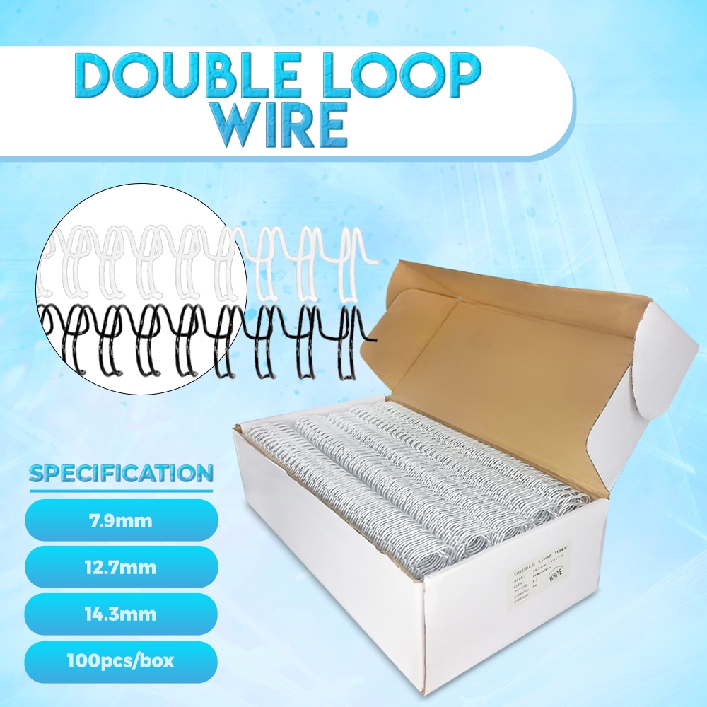 100pcs Double Loop Wire 3:1 Pitch A4 Size for Wire Binding Machine Black or White | Shopee ...