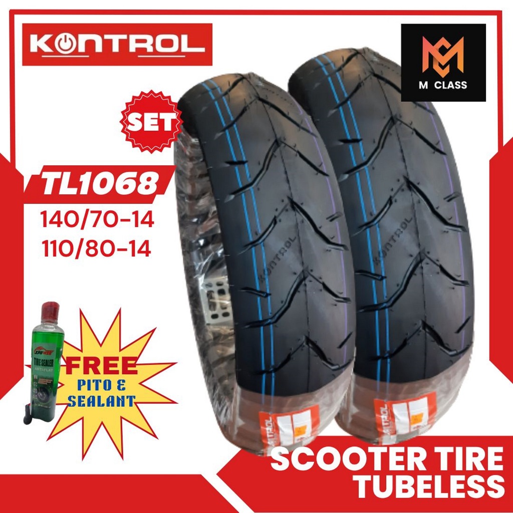SET R14 TL1068 STREET TIRE TUBELESS FOR AEROX155, ELITE350i - KONTROL ...