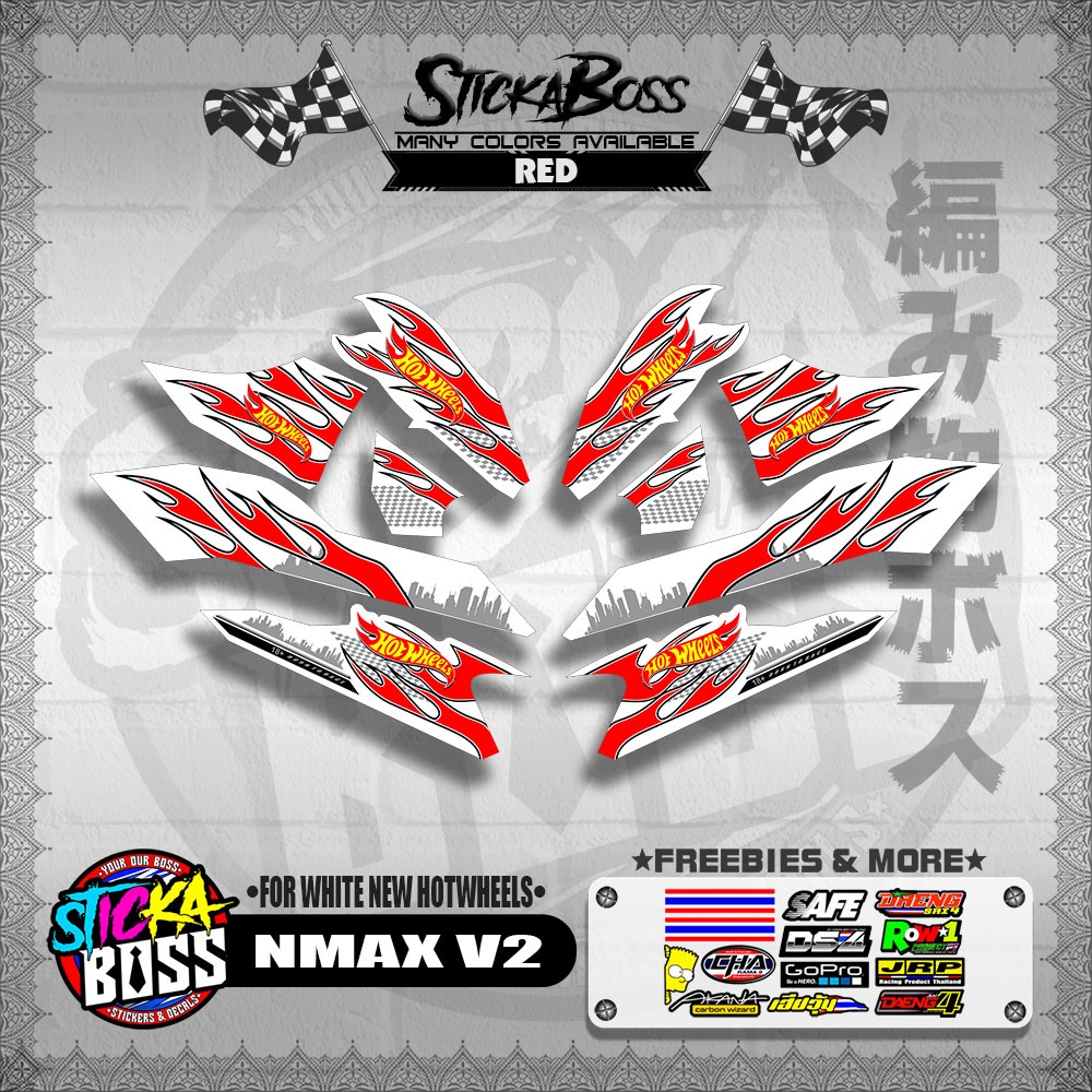 NMAX V2 DECALS ( FOR WHITE NEW HOTWHEELS )【WITH FREEBIES】 | Shopee ...