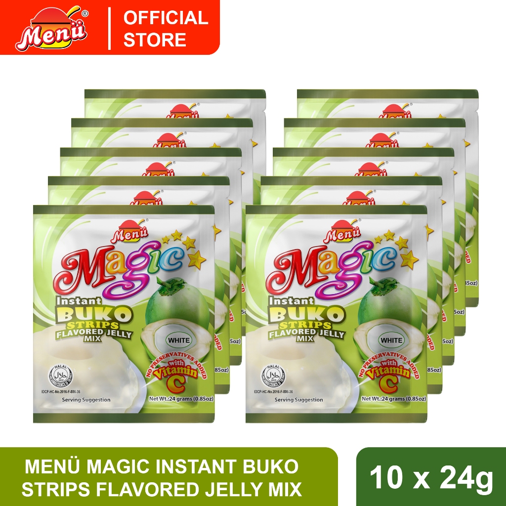 Menu Magic Instant Buko Strips Flavored Jelly Mix 24g x 10 Packs ...