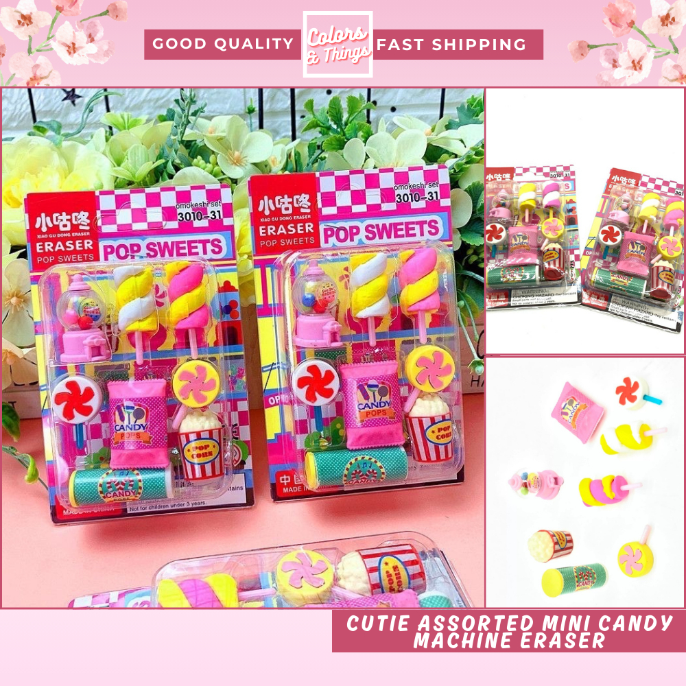 Mini Candy Machine, Bakery & Ice Cream Dessert Erasers Fun & Cute Set ...