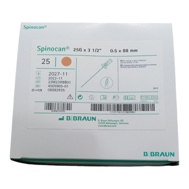 Spinocan BBraun Spinal Needle 25G/ 3 1/2" | Shopee Philippines