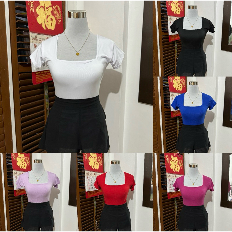 MR&Z Square Neck Double Lining Front Only | Shopee Philippines