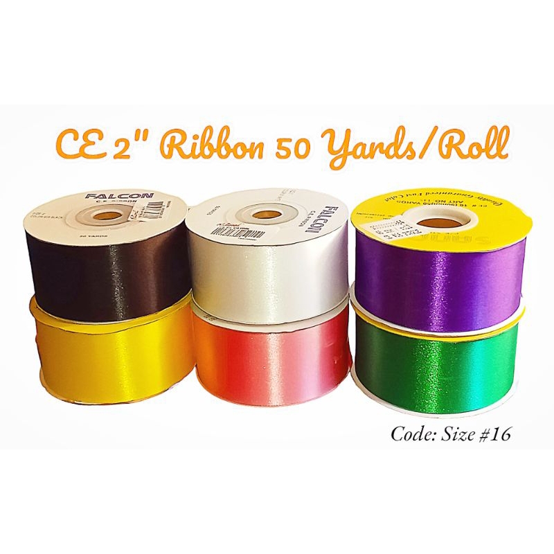 CE 2" Inches (5cm) Satin Ribbon Cut Edge 50 Yards/Roll Satin Ribbons ...