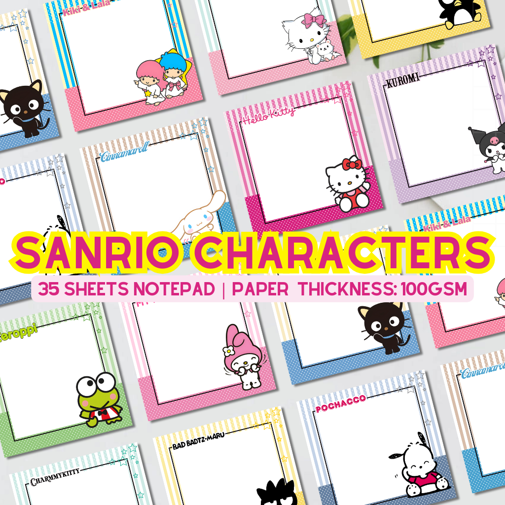 SANRIO Characters - 3x3 Notepad Memopad | Shopee Philippines