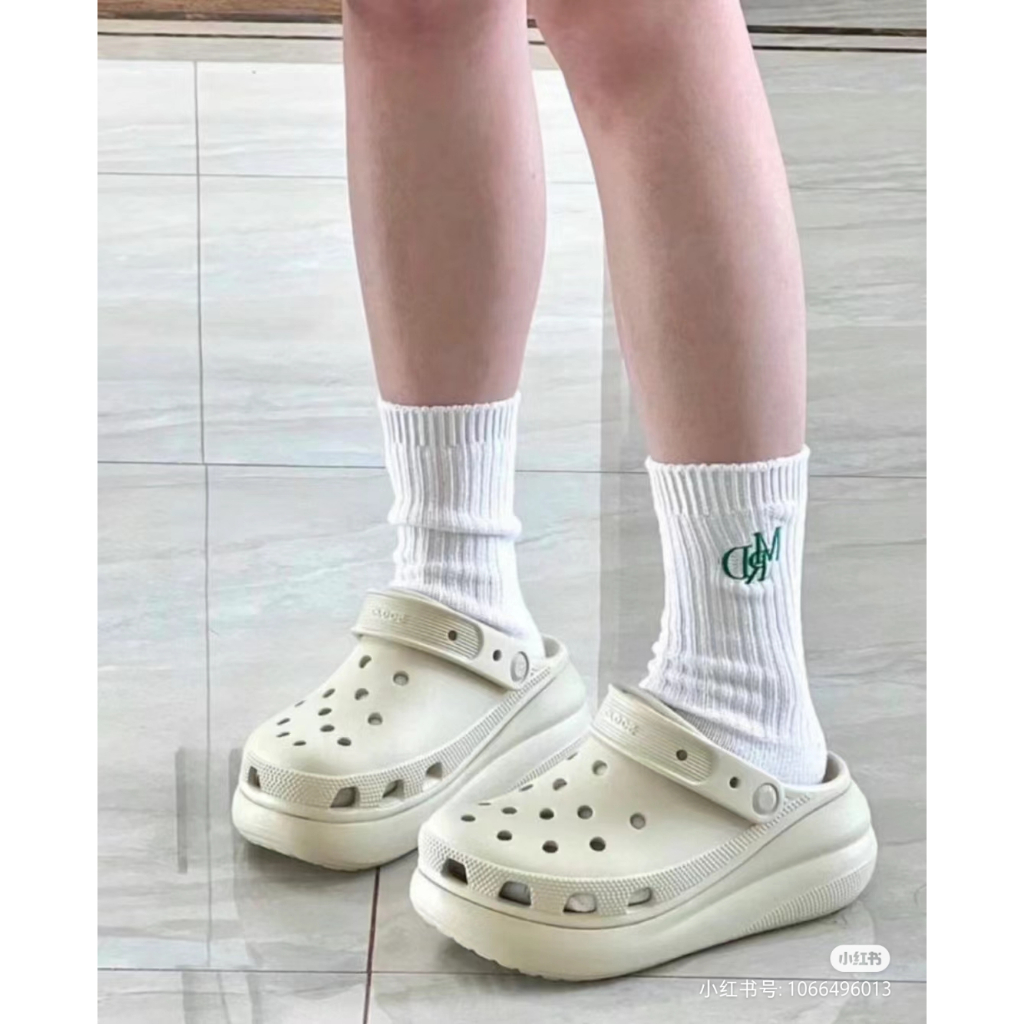 Crocs classic crush clog bone/white sandals for woman with ecobag | Shopee Philippines