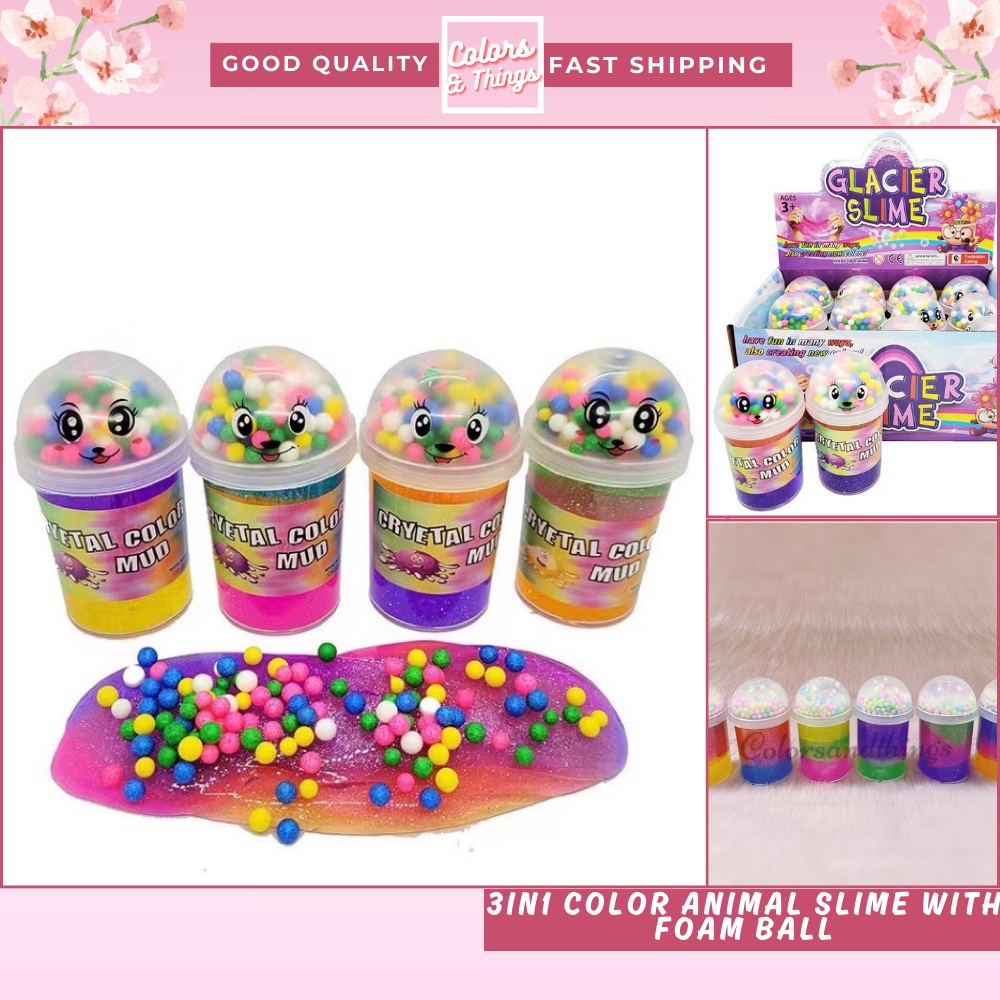 Colorsandthings 3in1 Color Animal Slime with Foam Ball | Shopee Philippines