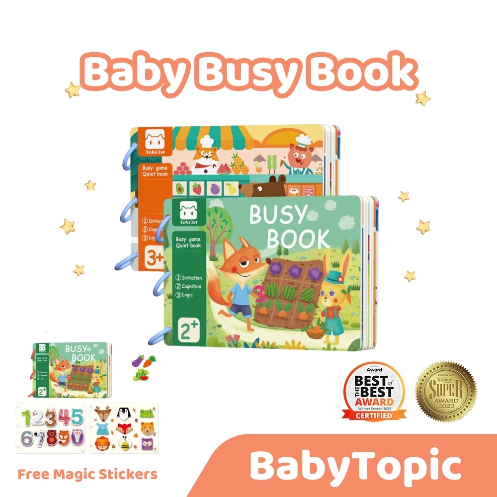 14/30Pages Kids Hand On Sticker Game Busy Book Reusable Early ...