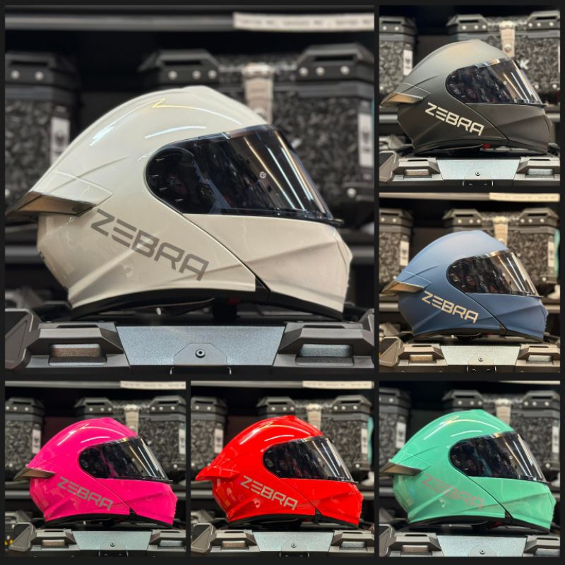 ZEBRA HELMET RITZY PLAIN MODULAR DUAL VISOR - FREE CLEAR VISOR | Shopee ...