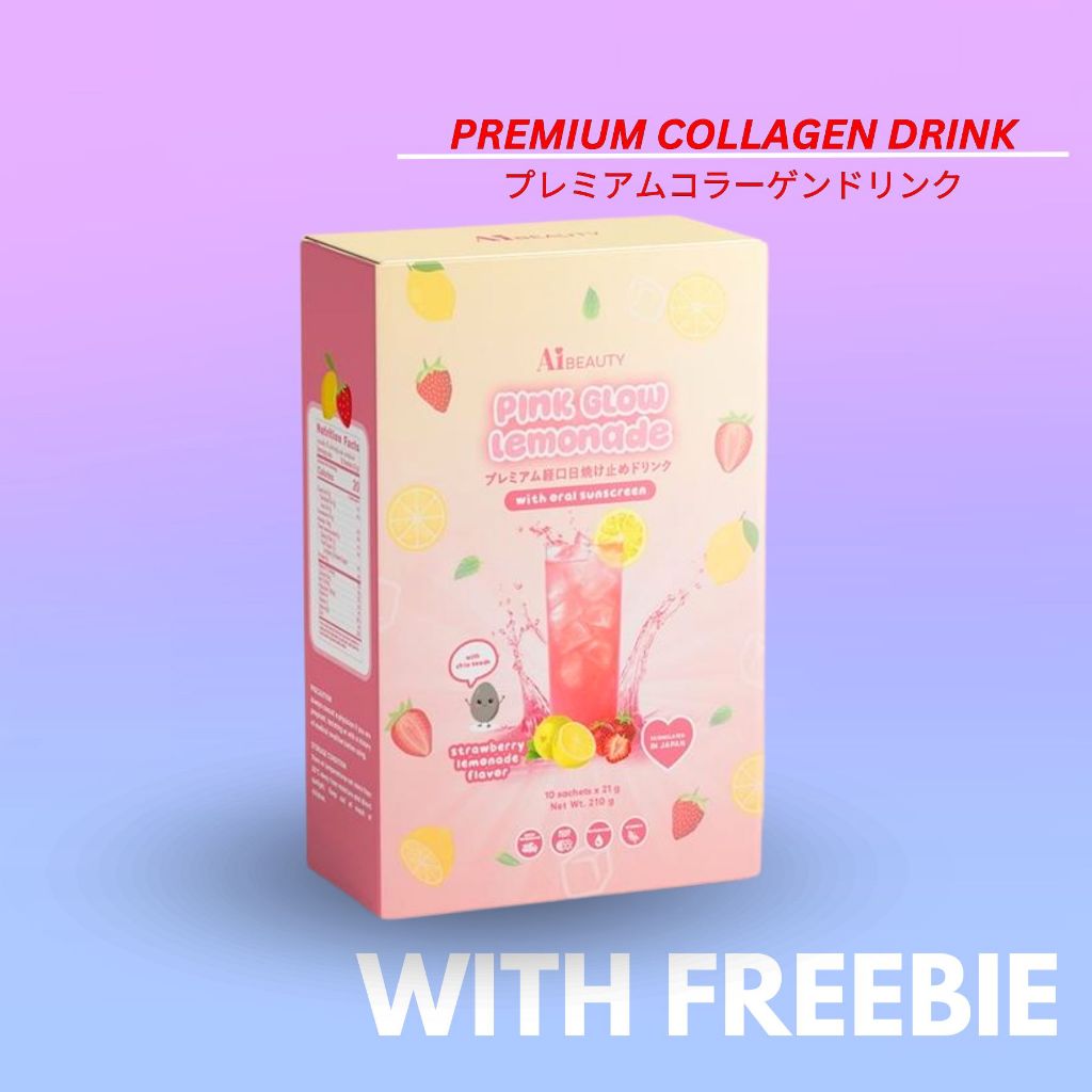 AiBeauty Pink Glow Lemonade 10 Sachets Collagen Drink for Men ...