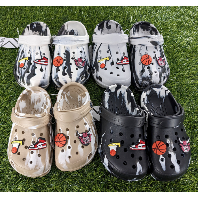 Basketball NBA Crocs Tie-dye Sandals Clogs Slippers For Kids Baby Girls ...