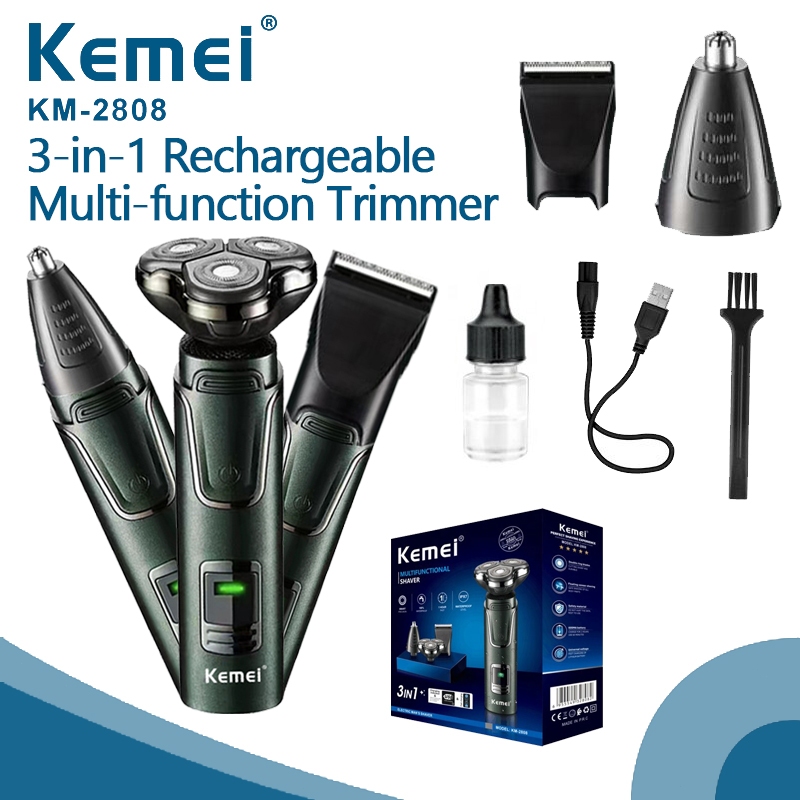 Kemei 3 in1 Rechargeable Electric Shaver Beard Facial Hair Trimmer Razor Shaver For men's KM ...