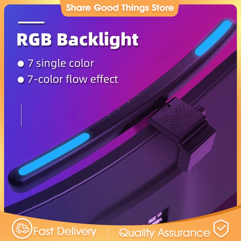 Curved LED Monitor Light Bar RGB Lights Screen Hanging Lighting Desk ...