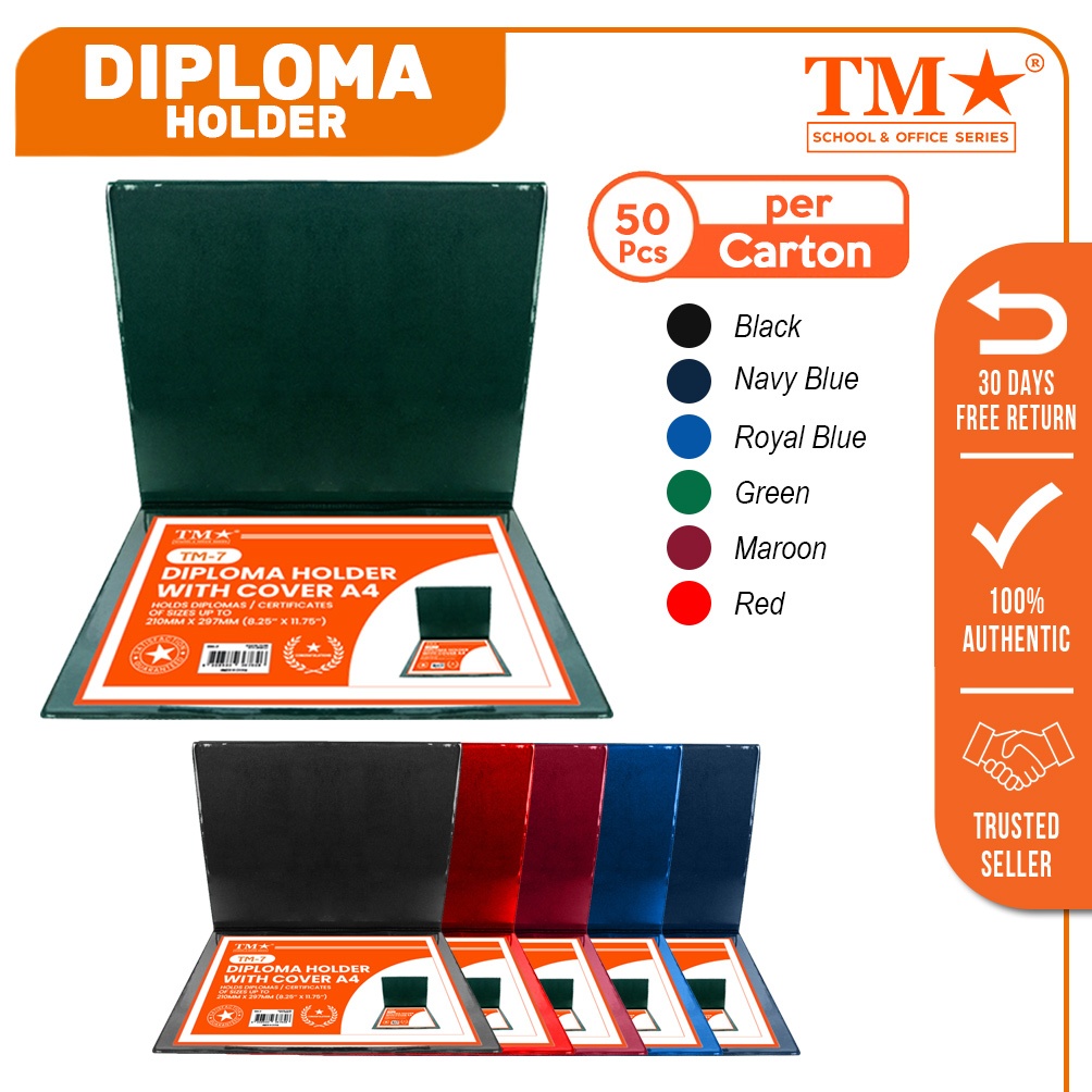 TM 50 pcs Diploma Holder with Cover A4 8.25 x 11.75 (TM-7) | Shopee ...