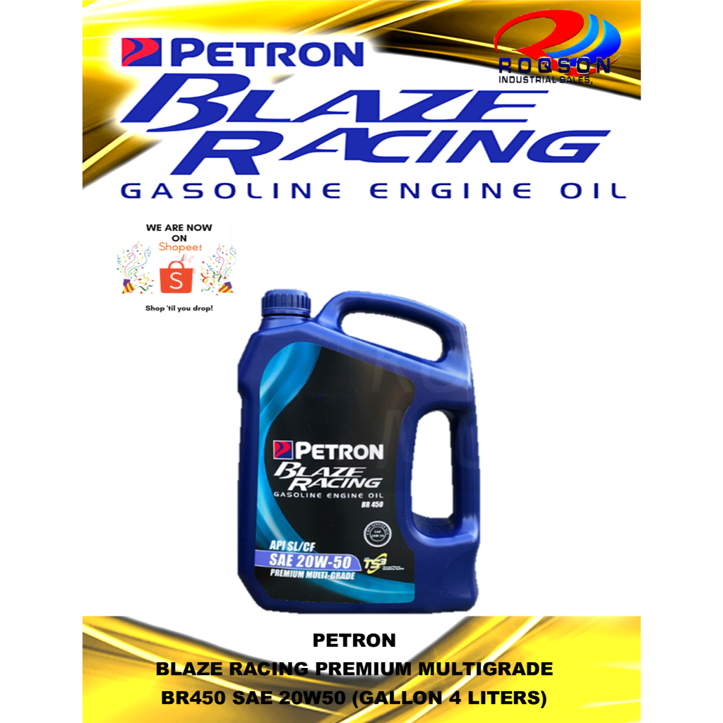 PETRON BLAZE RACING BR450 PREMIUM MULTIGRADE SAE 20W50 (GALLON 4 LITERS ...