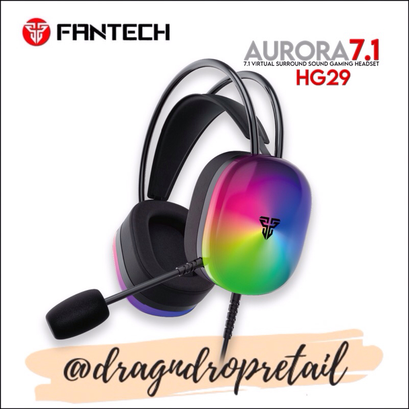 FANTECH AURORA 7.1 HG29 7.1 Virtual Surround Sound Gaming Headset USB ...