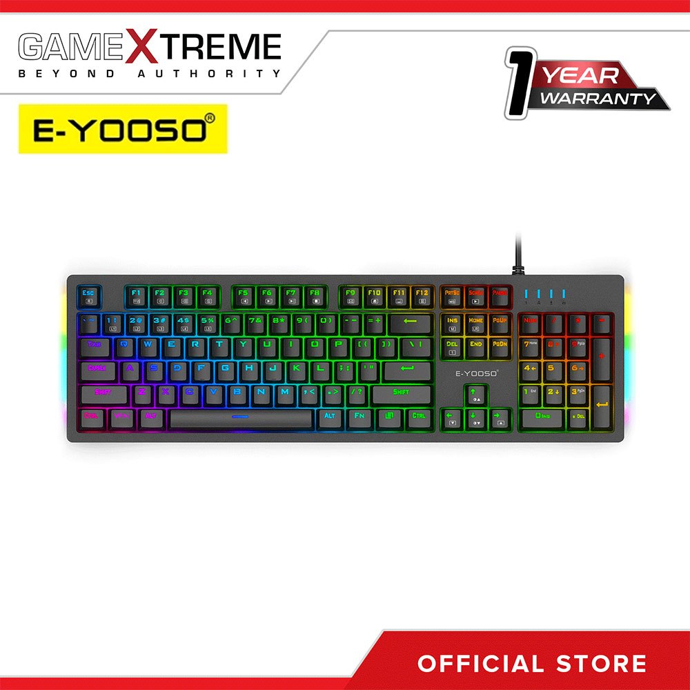 E-Yooso K610 104 Keys Monochrome & RGB Side Light Mechanical Gaming ...