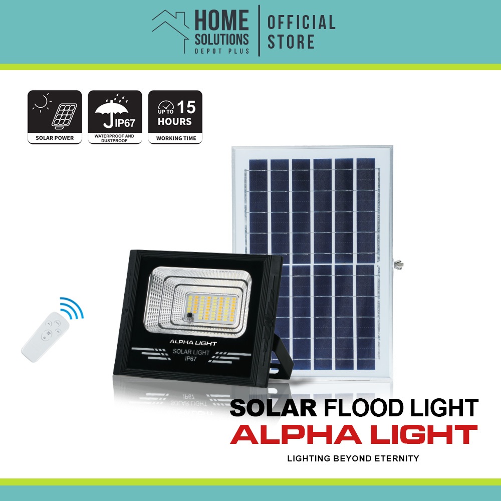 ALPHA LIGHT SOLAR LED FLOOD LIGHT # 50W (0427A50-02/01) | Shopee ...