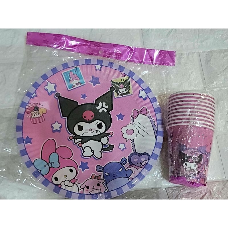 SANRIO KUROMI TABLEWARE (PAPER PLATES/ PAPER CUPS) | Shopee Philippines