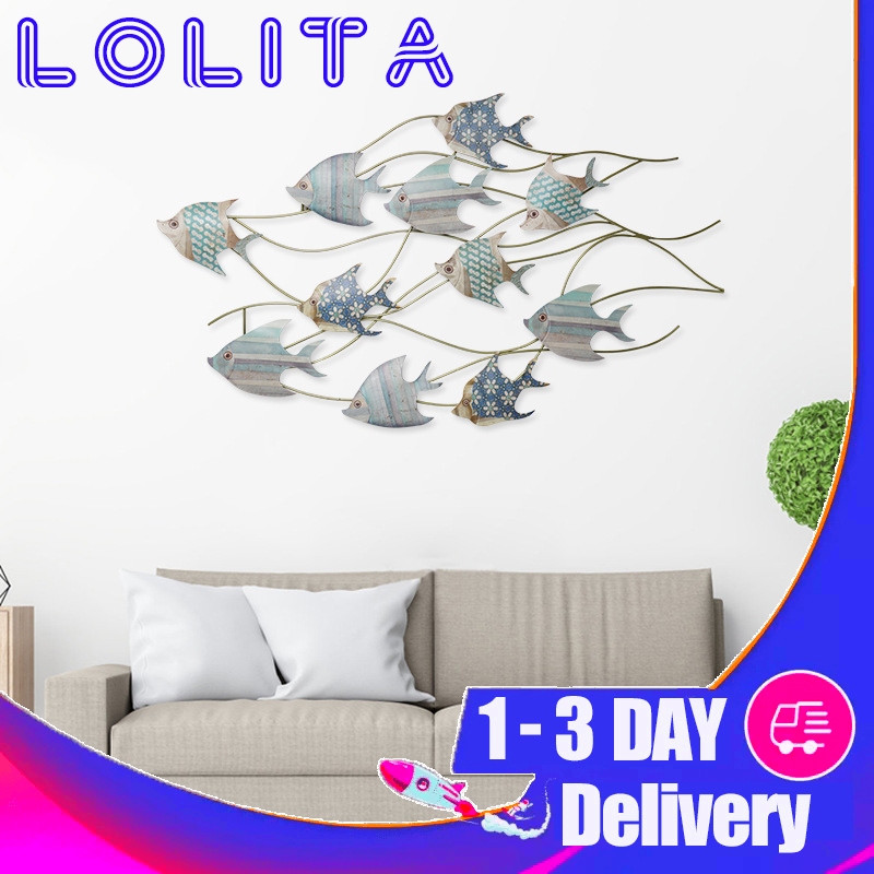 LOLITA 125x45cm Mediterranean Fish Tropical Fish Retro Wrought Iron ...