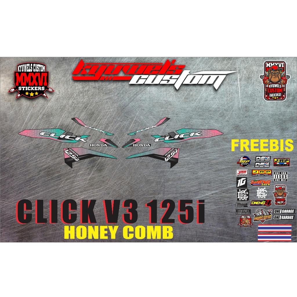 HONDA CLICK V3 HONEY COMB DECALS | Shopee Philippines