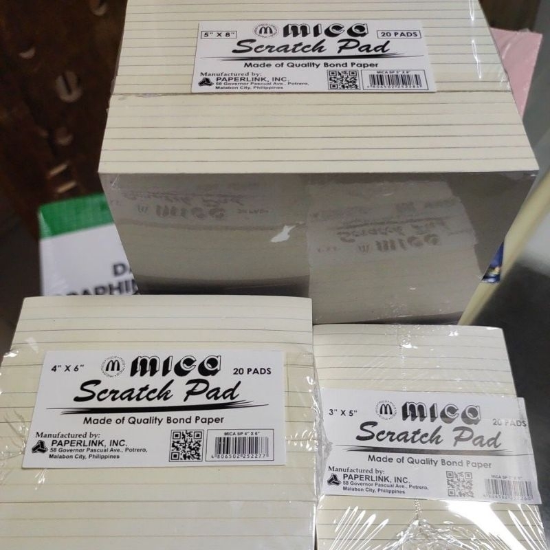 Mica Scratch Pad( 50Lvs/20 ) pads Notepad ( 80lvs/10 ) | Shopee Philippines