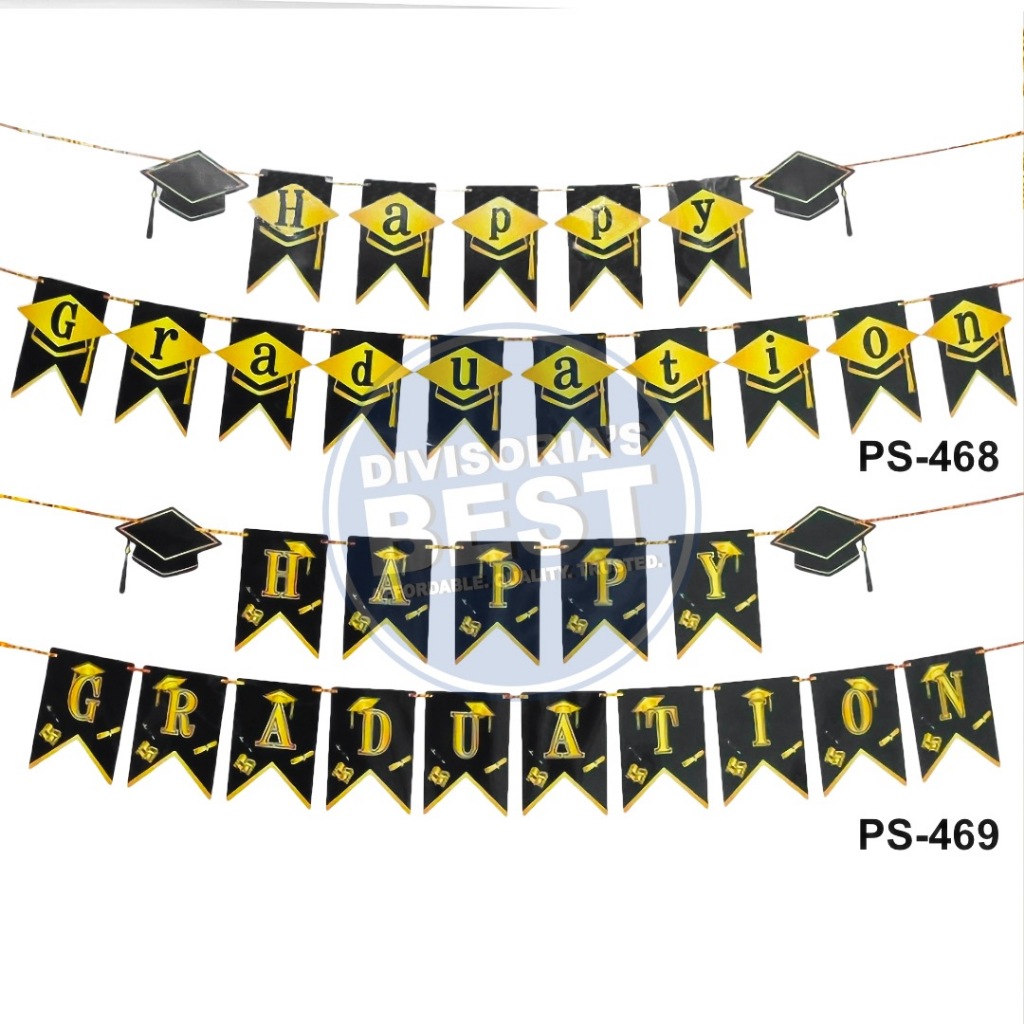PS-468/PS-469 (1 set) Happy Graduation Banner with Lazer Letterings ...