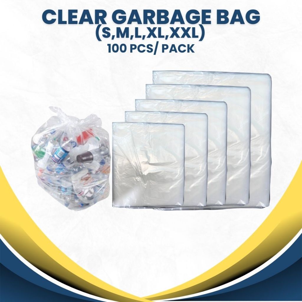 Clear Trash Bag || Clear Garbage Bag || Small , Medium, Large, XL, XXL ...