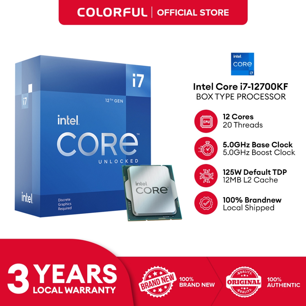 Intel Core i7-12700KF Boxed Desktop Processor (CPU Cooler not Included) | Shopee Philippines
