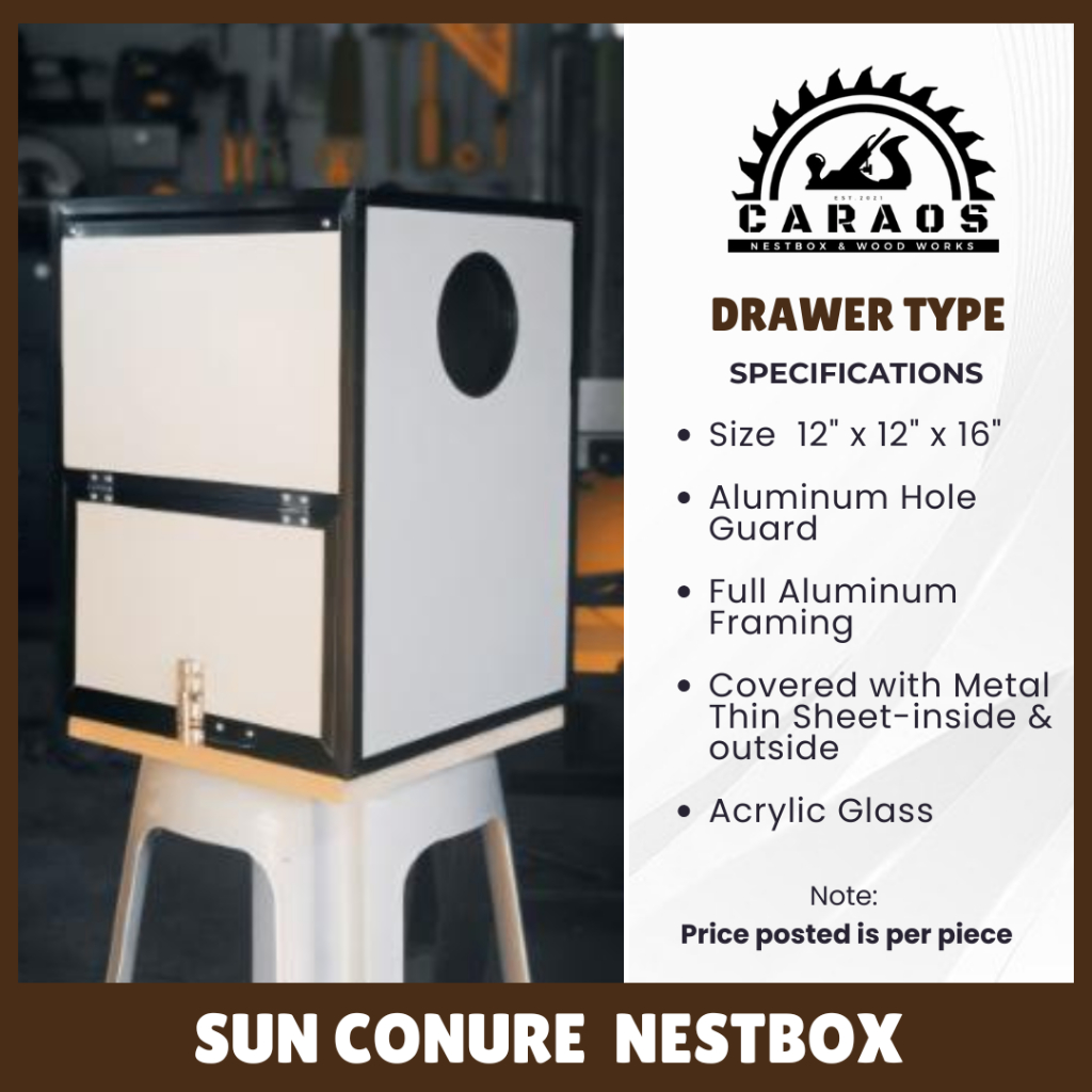 Sun Conure Nest Box Drawer and Non Drawer Type by Caraos Nestbox & Wood ...