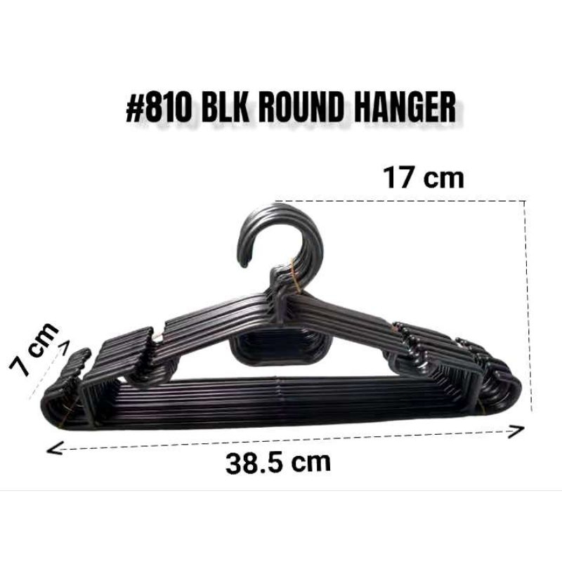 #810 BLACK Adult Plastic Hanger (12pcs./Dozen) | Shopee Philippines